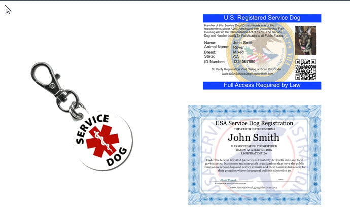 Service Dog ID Card and Credential Package – USA Service Animal Registration